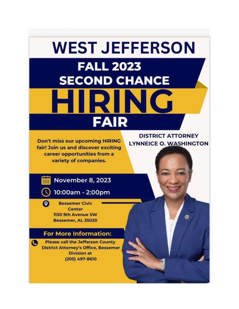Fall 2023 Second Chance Hiring Fair – The City of Bessemer